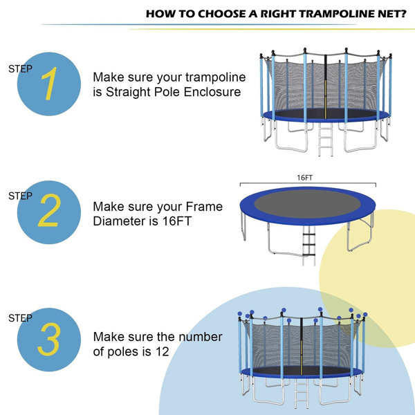 Gymax Replacement Safety Net for 16' Trampoline | Wayfair